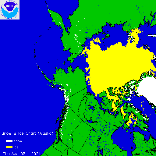 Northern Hemisphere and North America Snow and Ice Chart