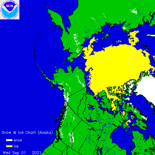 Northern Hemisphere and North America Snow and Ice Chart