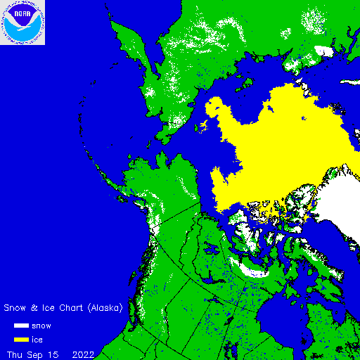 Northern Hemisphere and North America Snow and Ice Chart