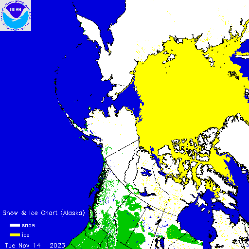 Northern Hemisphere and North America Snow and Ice Chart