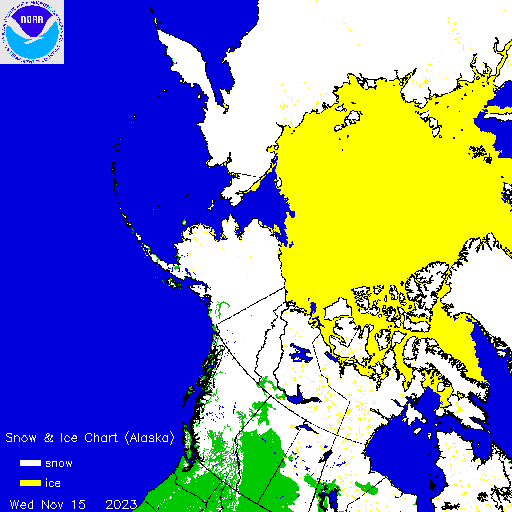 Northern Hemisphere and North America Snow and Ice Chart