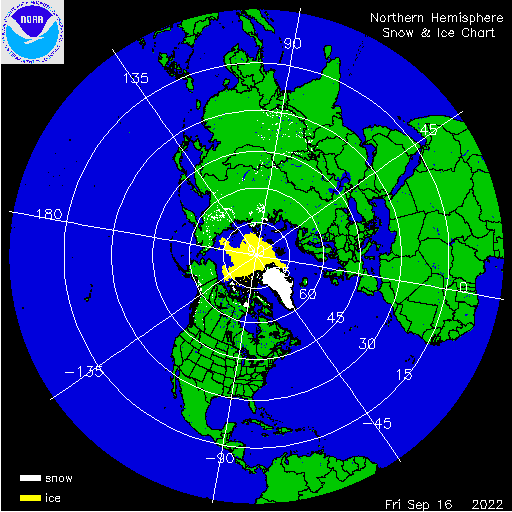 Northern Hemisphere and North America Snow and Ice Chart