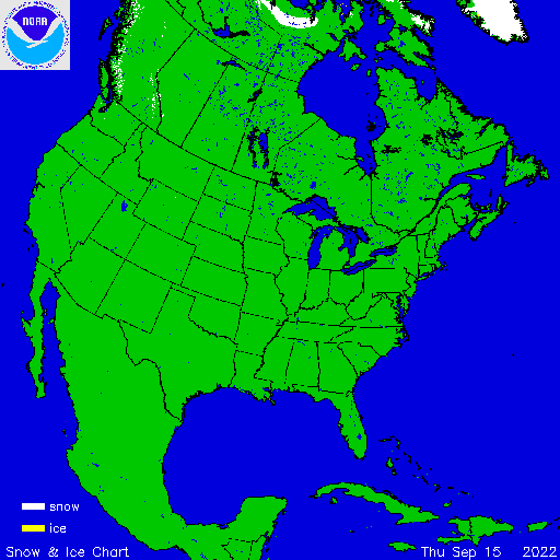 Northern Hemisphere and North America Snow and Ice Chart