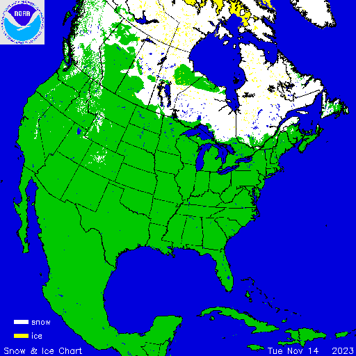 Northern Hemisphere and North America Snow and Ice Chart