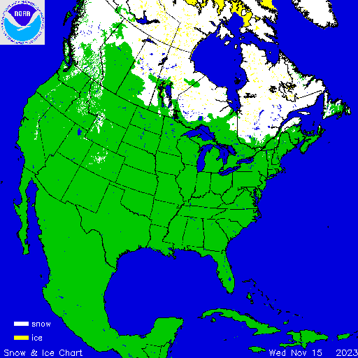 Northern Hemisphere and North America Snow and Ice Chart